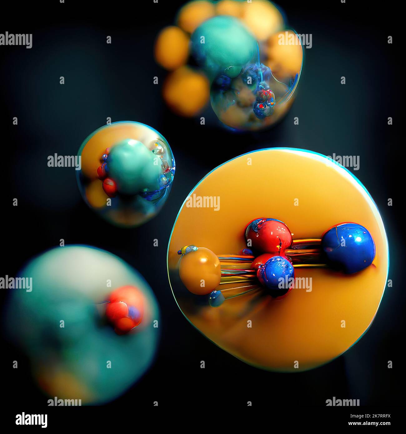 Subatomic particles and atoms, conceptual illustration Stock Photo - Alamy