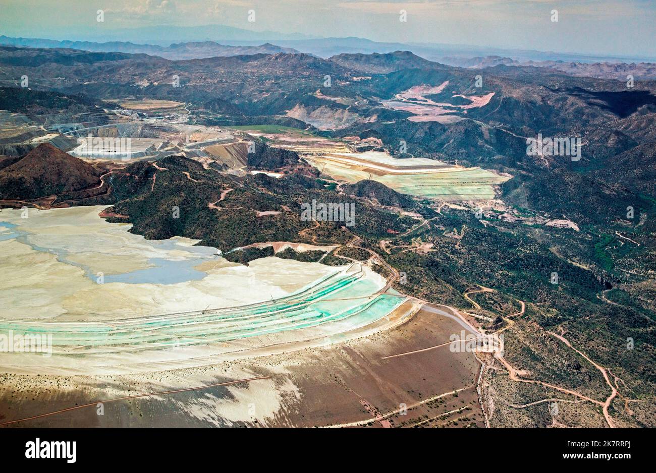Aerial photograph of Pinto Valley Copper Mine in Gila County, Miami ...