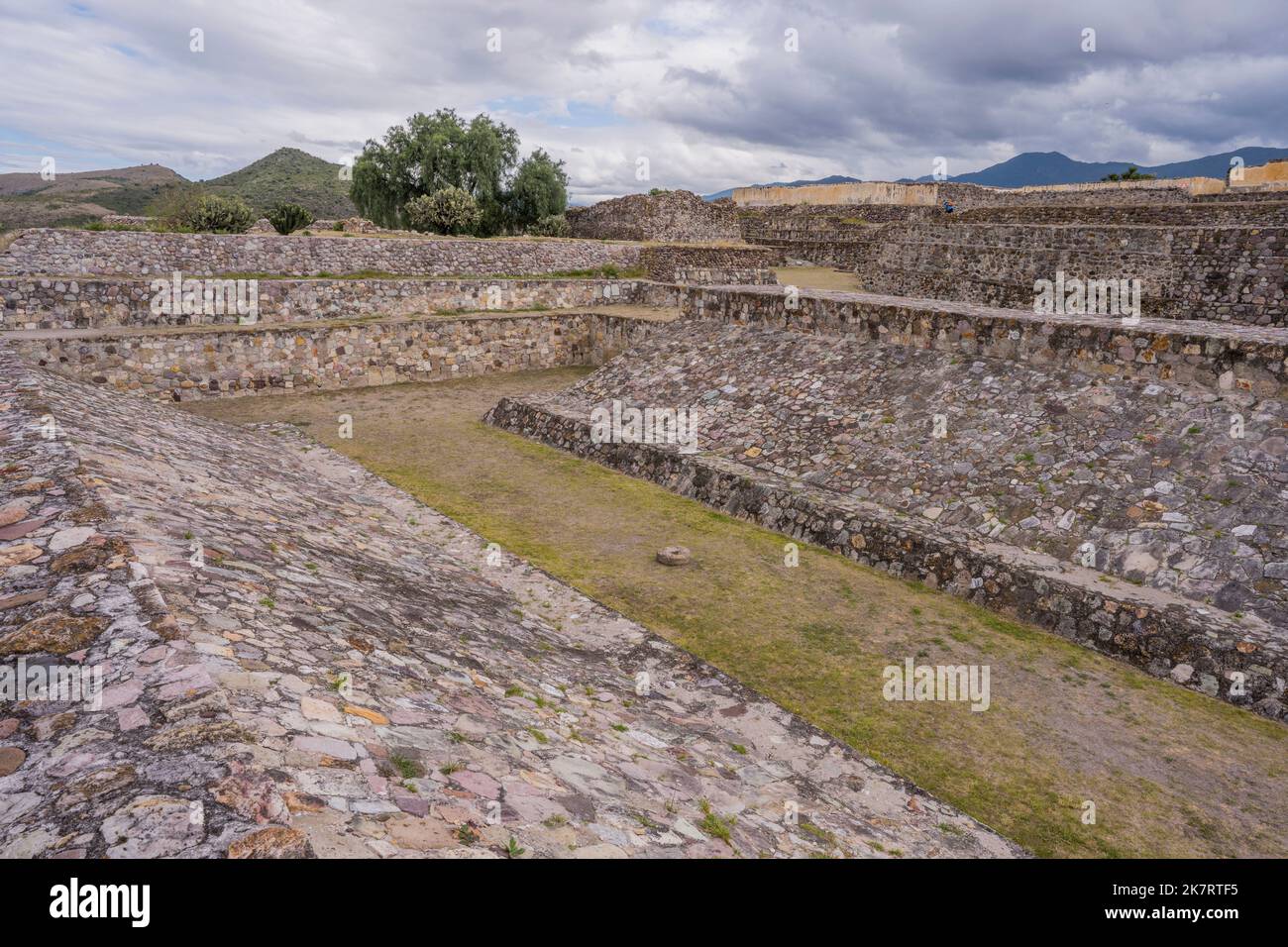 The ball court at the archaeological site of Yagul (known as Pueblo ...