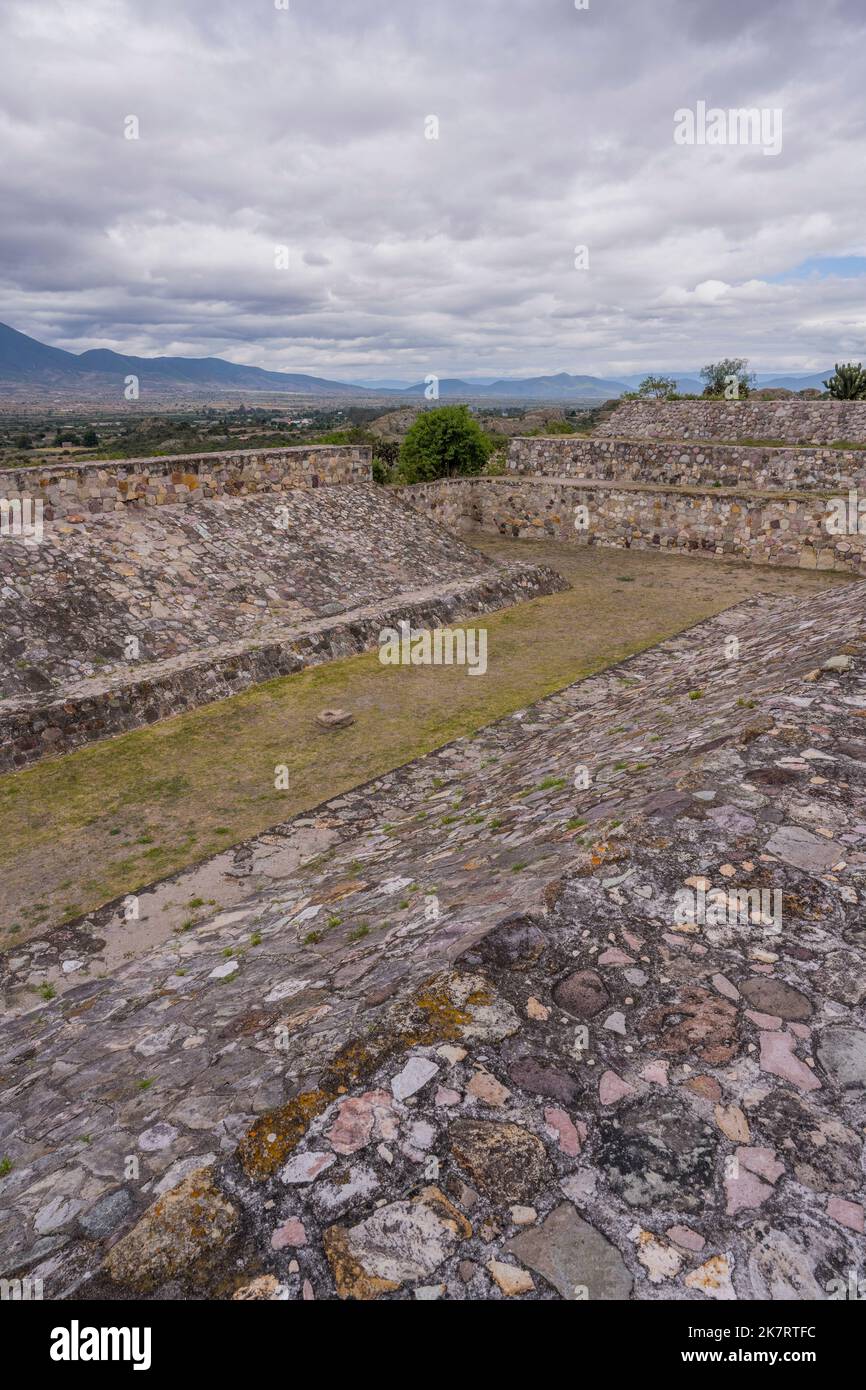 The ball court at the archaeological site of Yagul (known as Pueblo ...