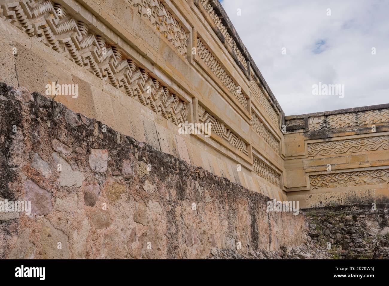 The with fretwork decorated walls of the Columns Group at the Mitla ...