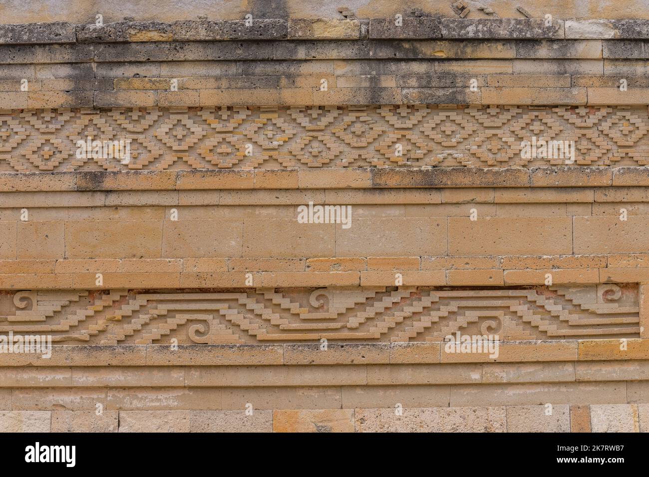 The with fretwork decorated walls of the Columns Group at the Mitla ...