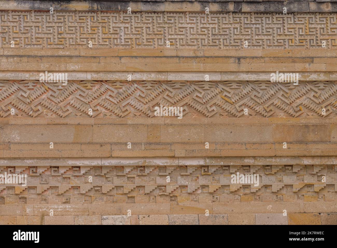 The with fretwork decorated walls of the Columns Group at the Mitla ...