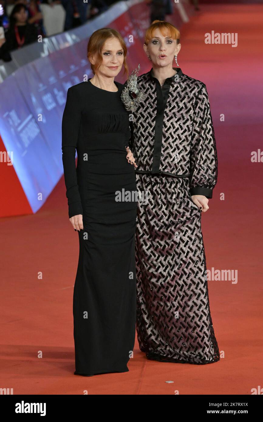 Lolita Chammah (r) and Isabelle Huppert (l) attend the red carpet of ...