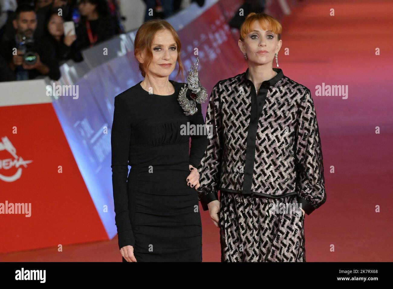 Lolita Chammah (r) and Isabelle Huppert (l) attend the red carpet of ...