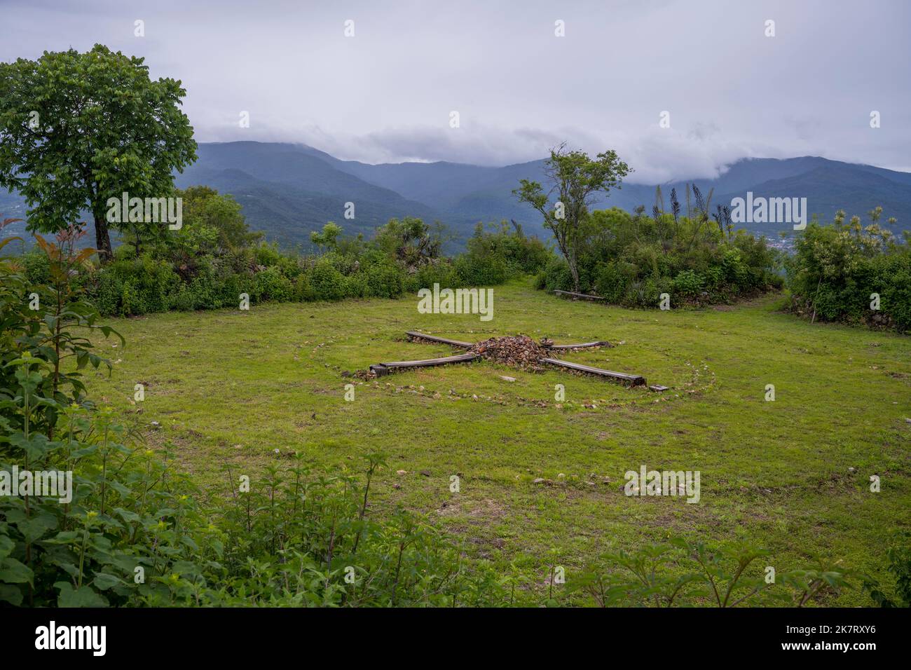 The ceremonial site at the Hill of the Jaguar, an important Zapotec ...