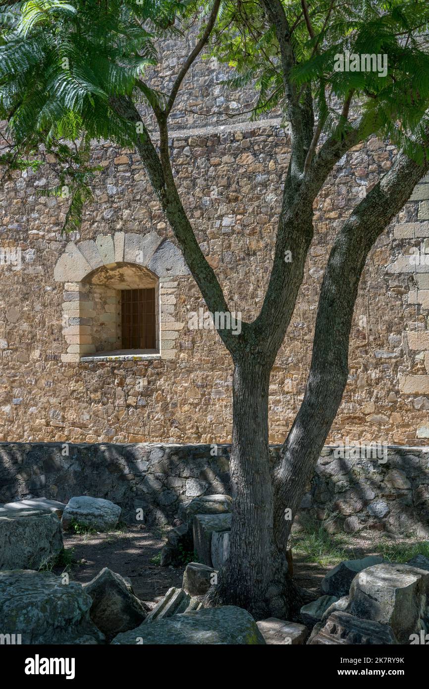Detail of the architecture of the ancient roofless church of Cuilapan ...