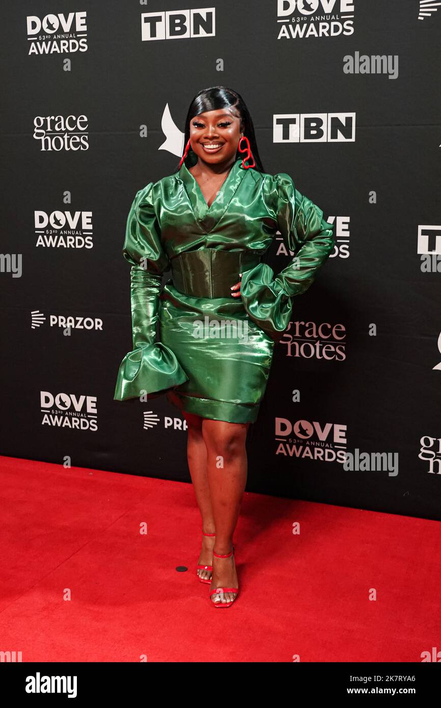 Nashville, Tennessee, USA, October 18, 2022. Jekalyn Carr on the Red ...