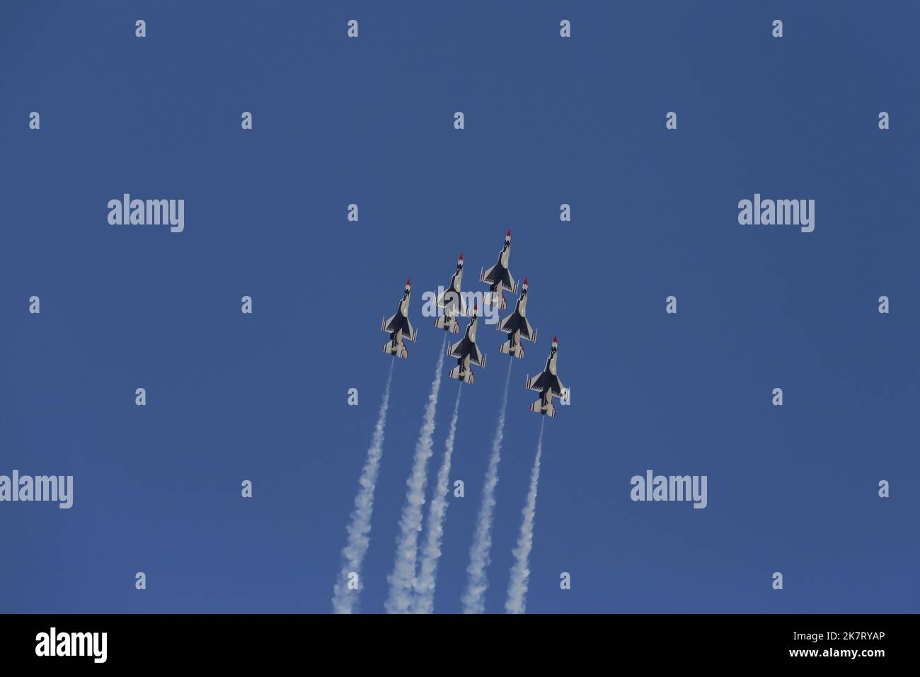 Edwards Air Force Base, California / USA - Oct. 15, 2022: All six F-16 ...