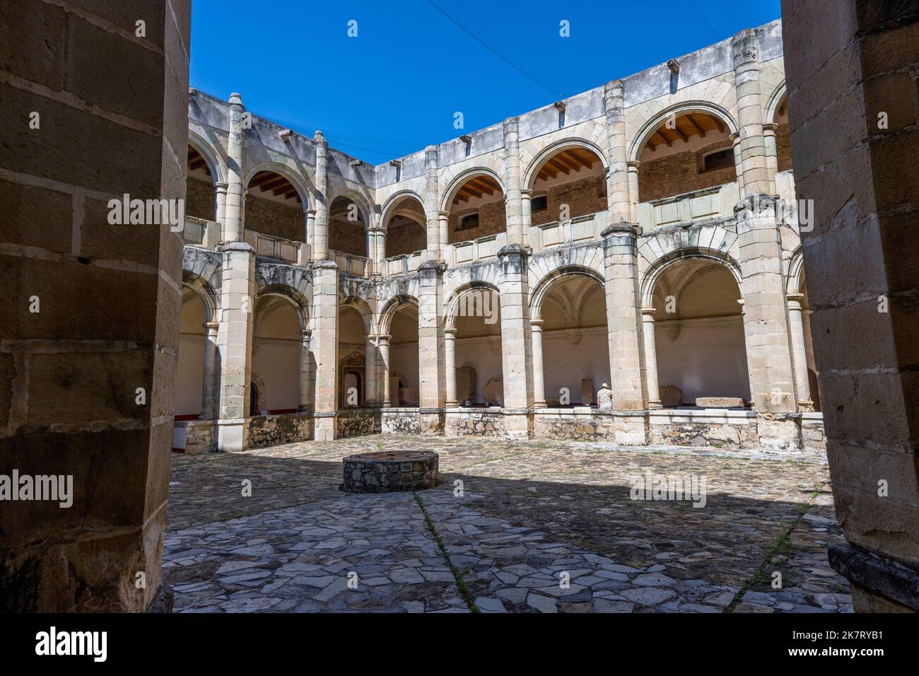 View of the courtyard of monastery Santiago Apostol built in the 16th ...