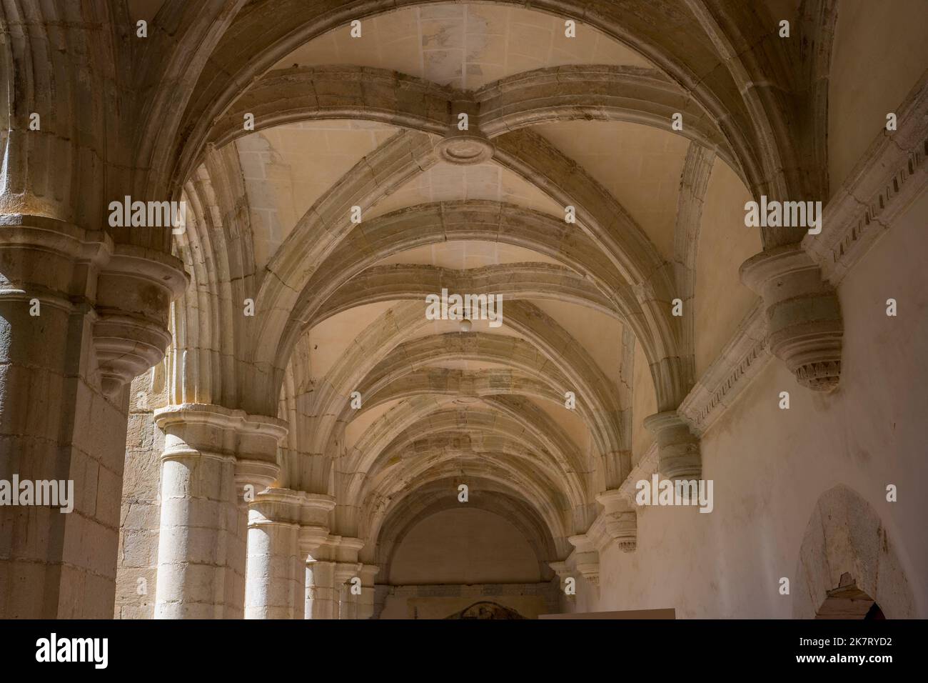 The cloister surrounding the courtyard of monastery Santiago Apostol ...