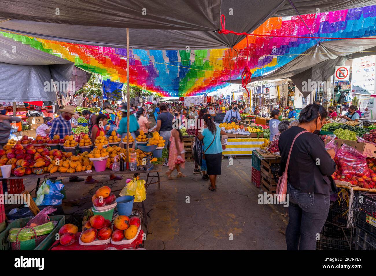 The weekly indigenous market in the small town of Zaachila near Oaxaca ...