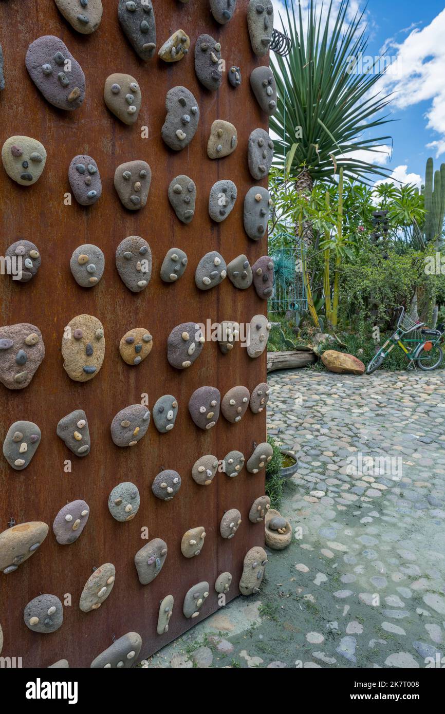 The gate to the Vives Verde garden (Park) in San Pablo Cuatro Venados ...