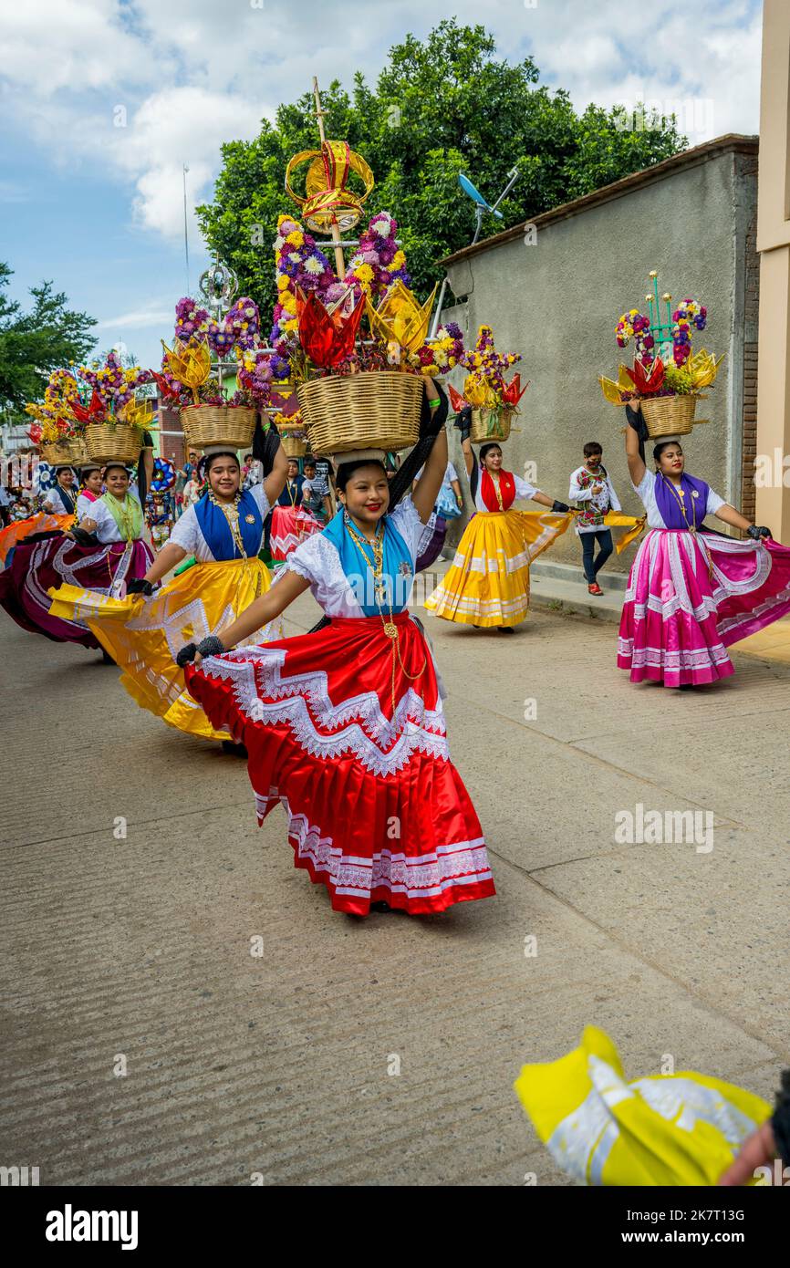 The Parade of Delegations to the Guelaguetza in the streets of San ...