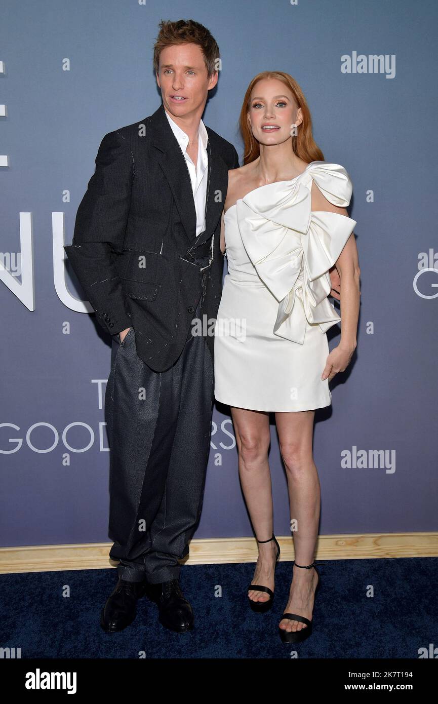 (L-R) Eddie Redmayne and Jessica Chastain attend the special screening ...