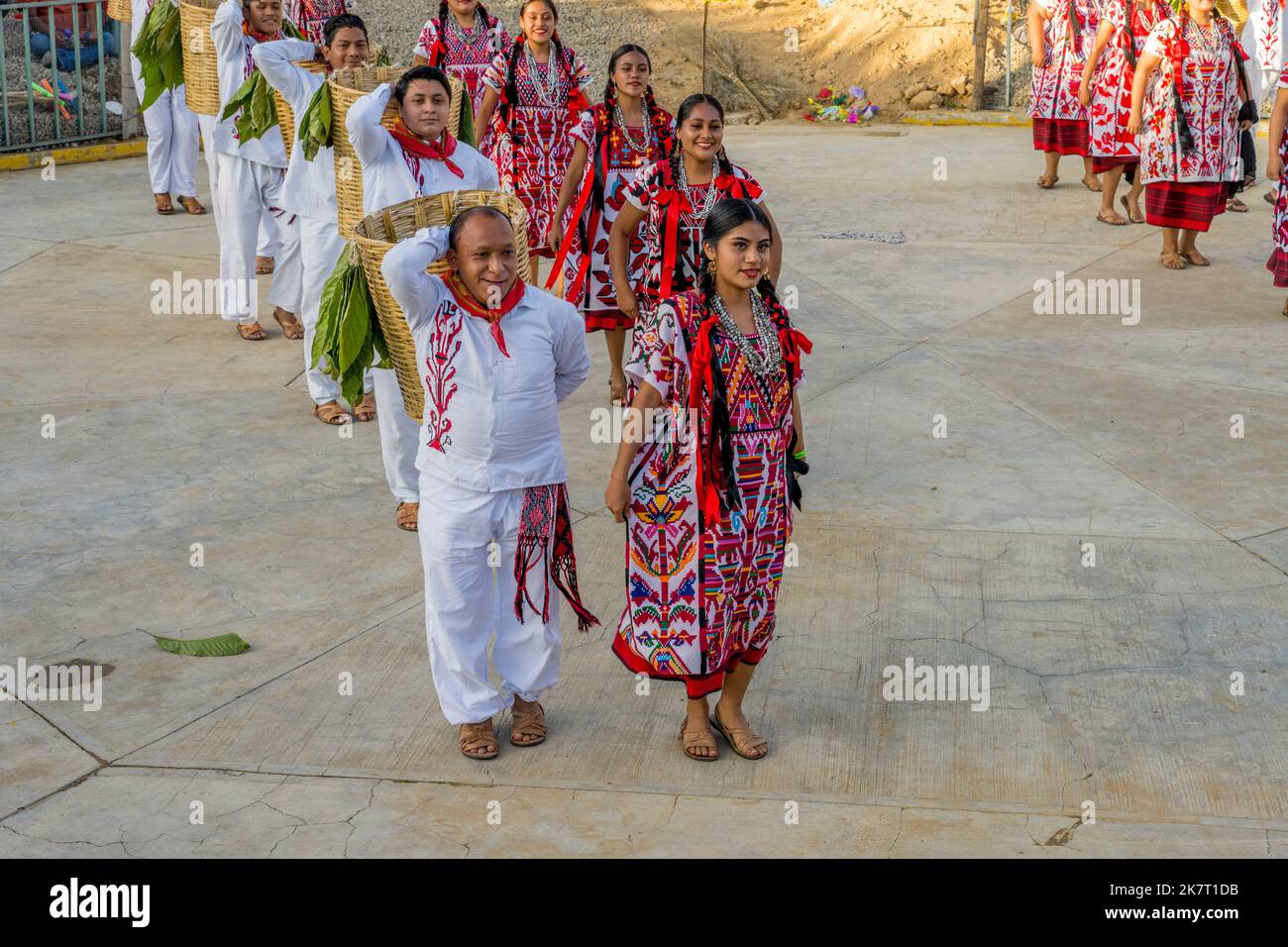 Colorful dancers perform a dance during the Guelaguetza celebrations in ...