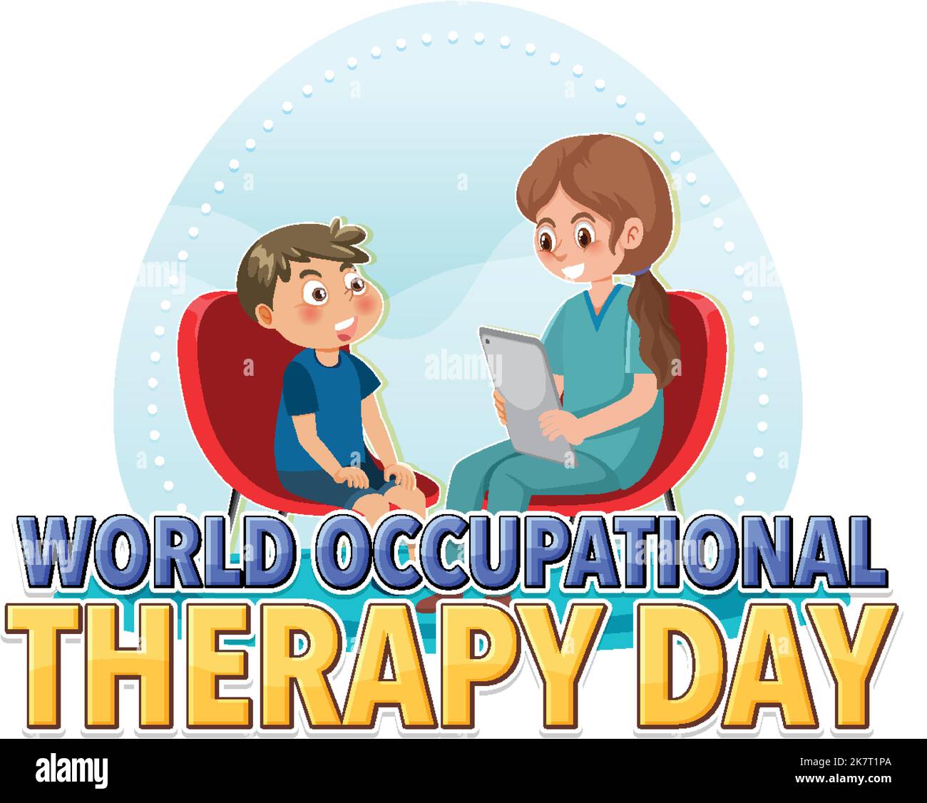 World occupational therapy day text banner design illustration Stock ...