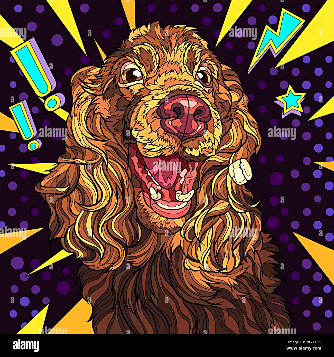 surprised dog face portrait illustration Stock Photo - Alamy