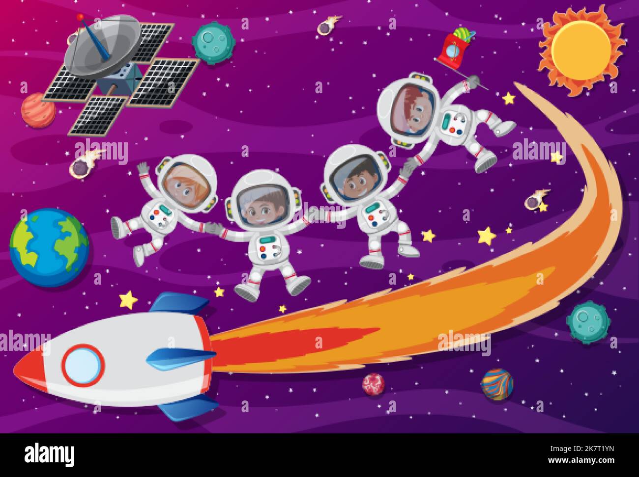 Cartoon space background template illustration Stock Vector Image & Art ...