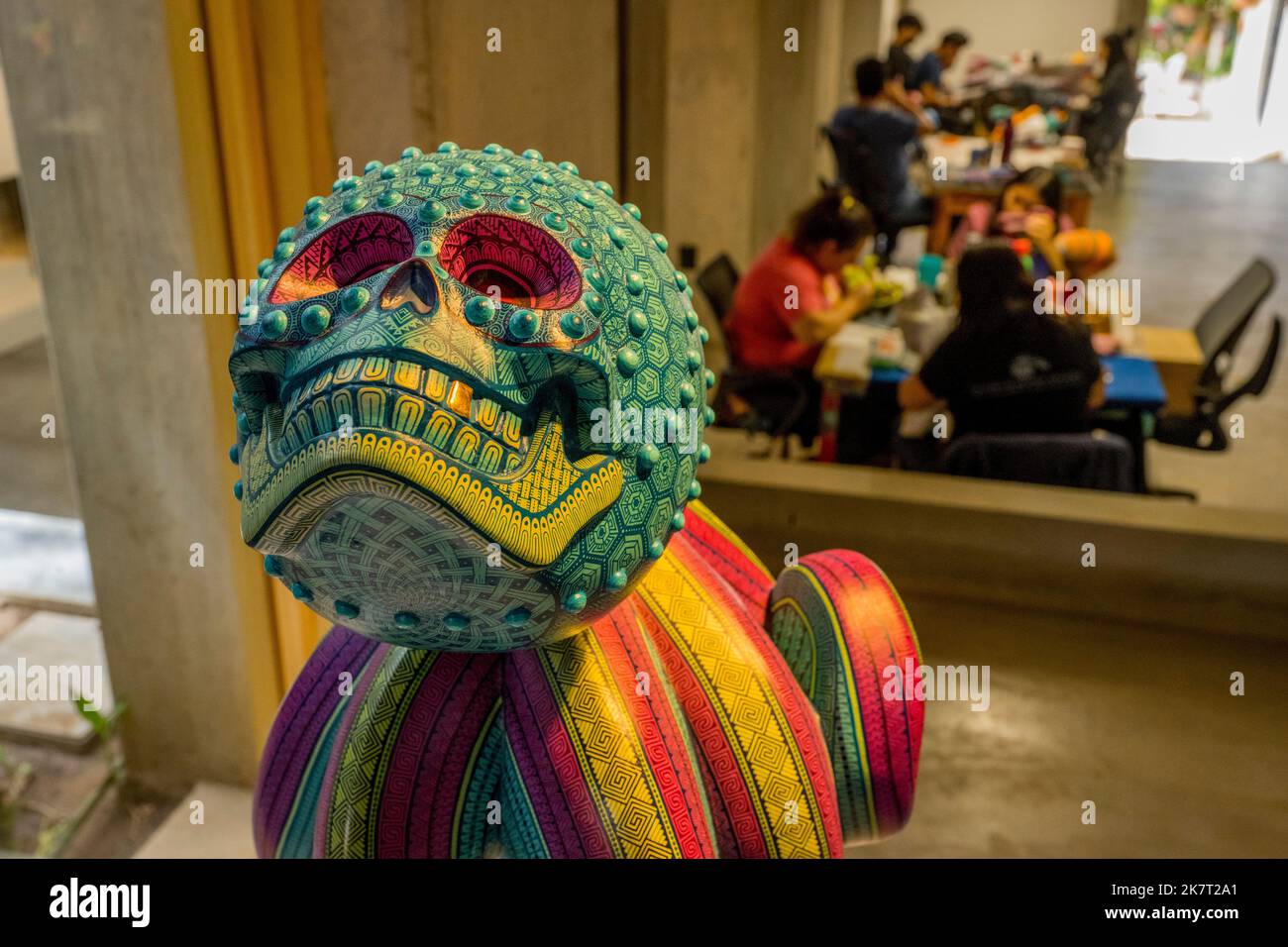 Display of alibrije - carved, colorful painted animals and fantasy ...
