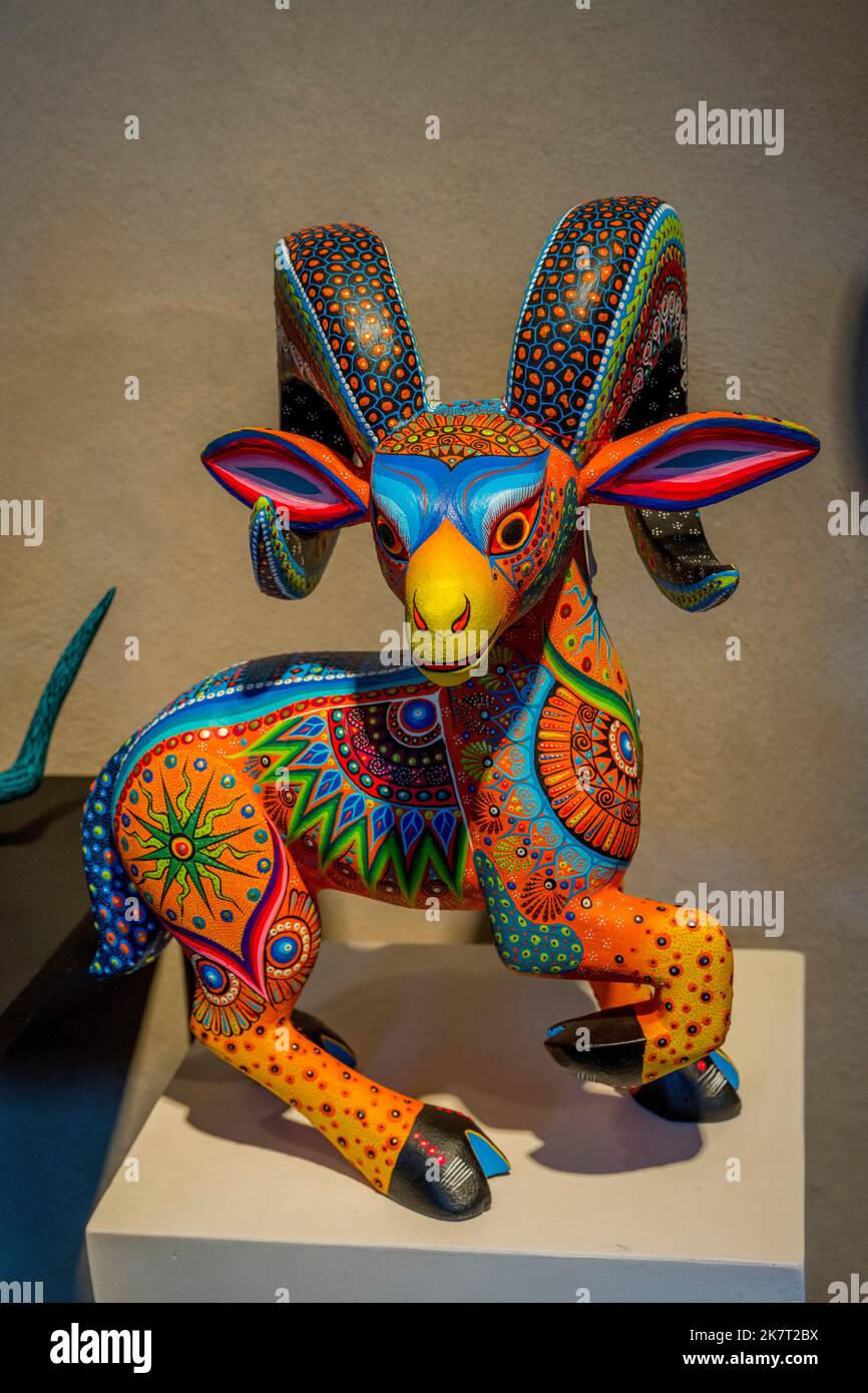 Display of alibrije - carved, colorful painted animals and fantasy ...