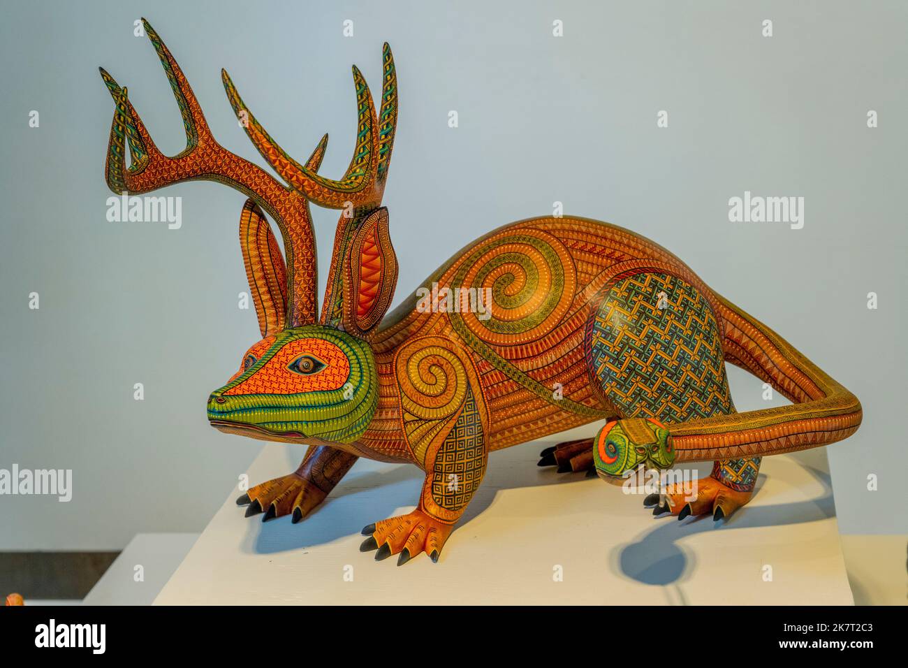 Display of alibrije - carved, colorful painted animals and fantasy ...