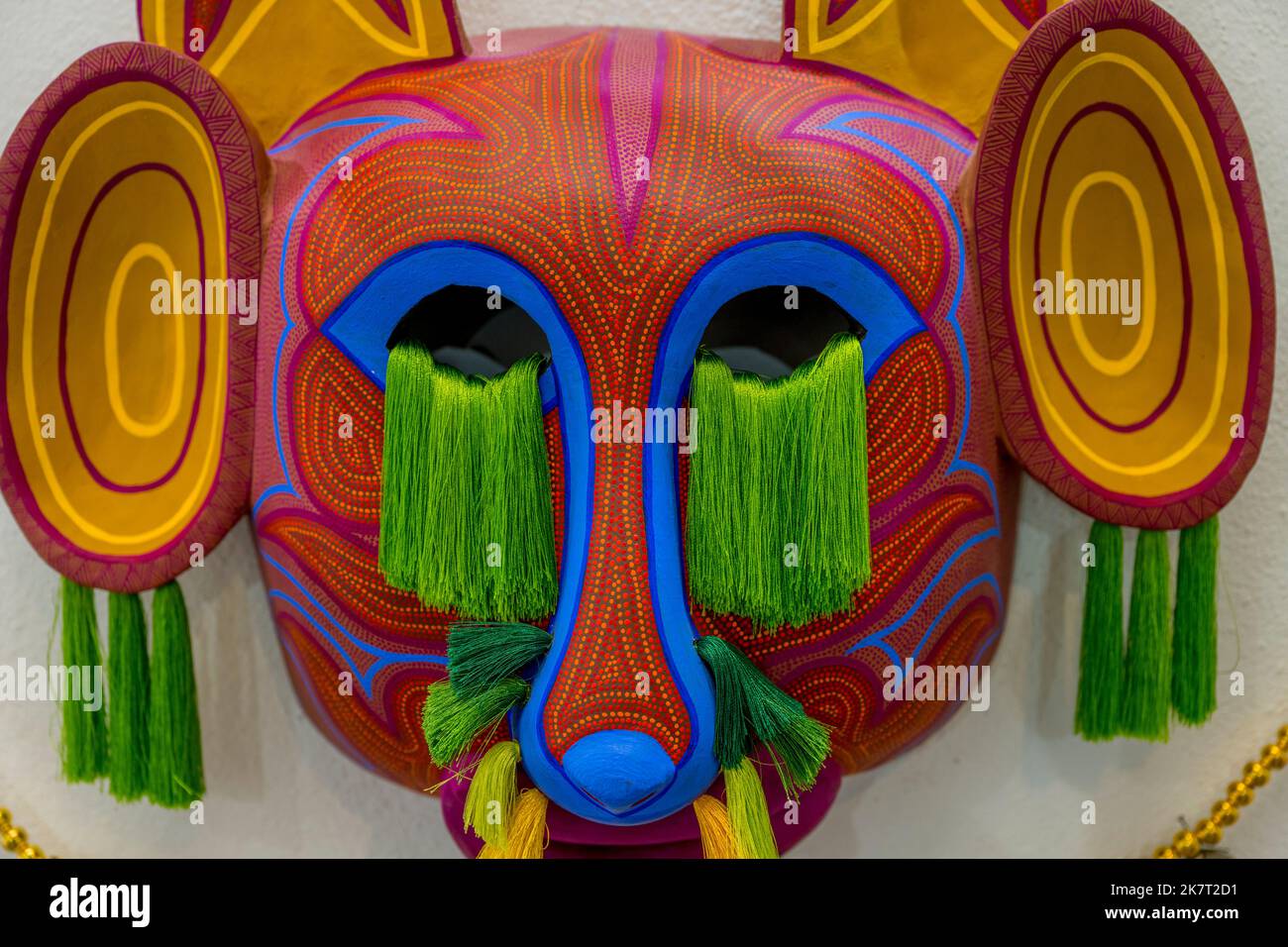 Display of alibrije masks - carved, colorful painted animals and ...