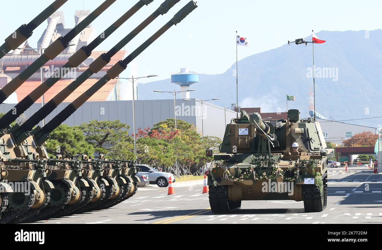 19th Oct, 2022. First shipment of K9 howitzer to Poland The first K9 ...