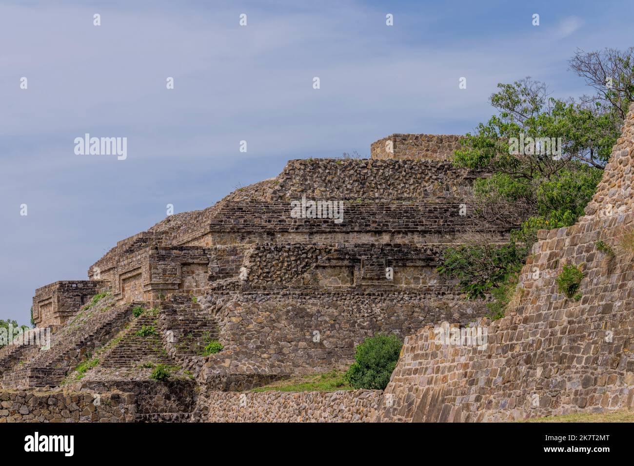 View of buildings along the Grand Plaza of Monte Alban (UNESCO World ...