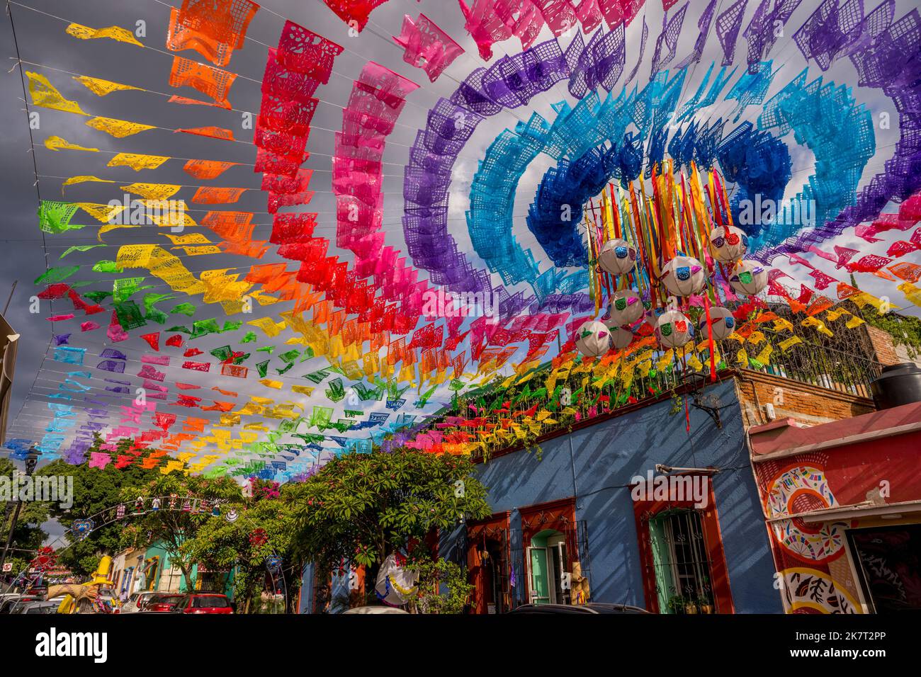 During the festival of the Guelaguetza, the streets are decorated with ...