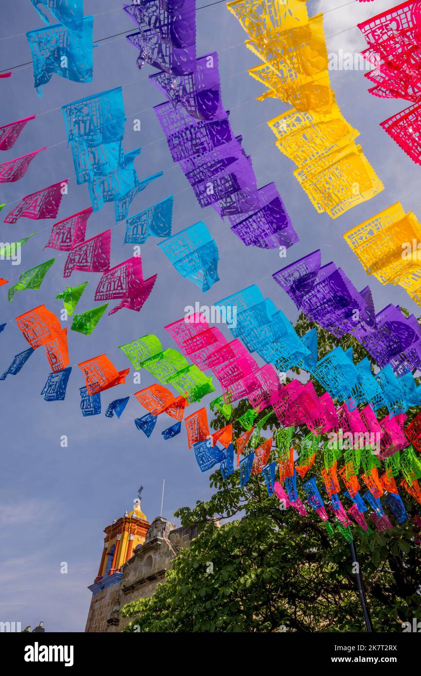 During the festival of the Guelaguetza, the streets are decorated with ...