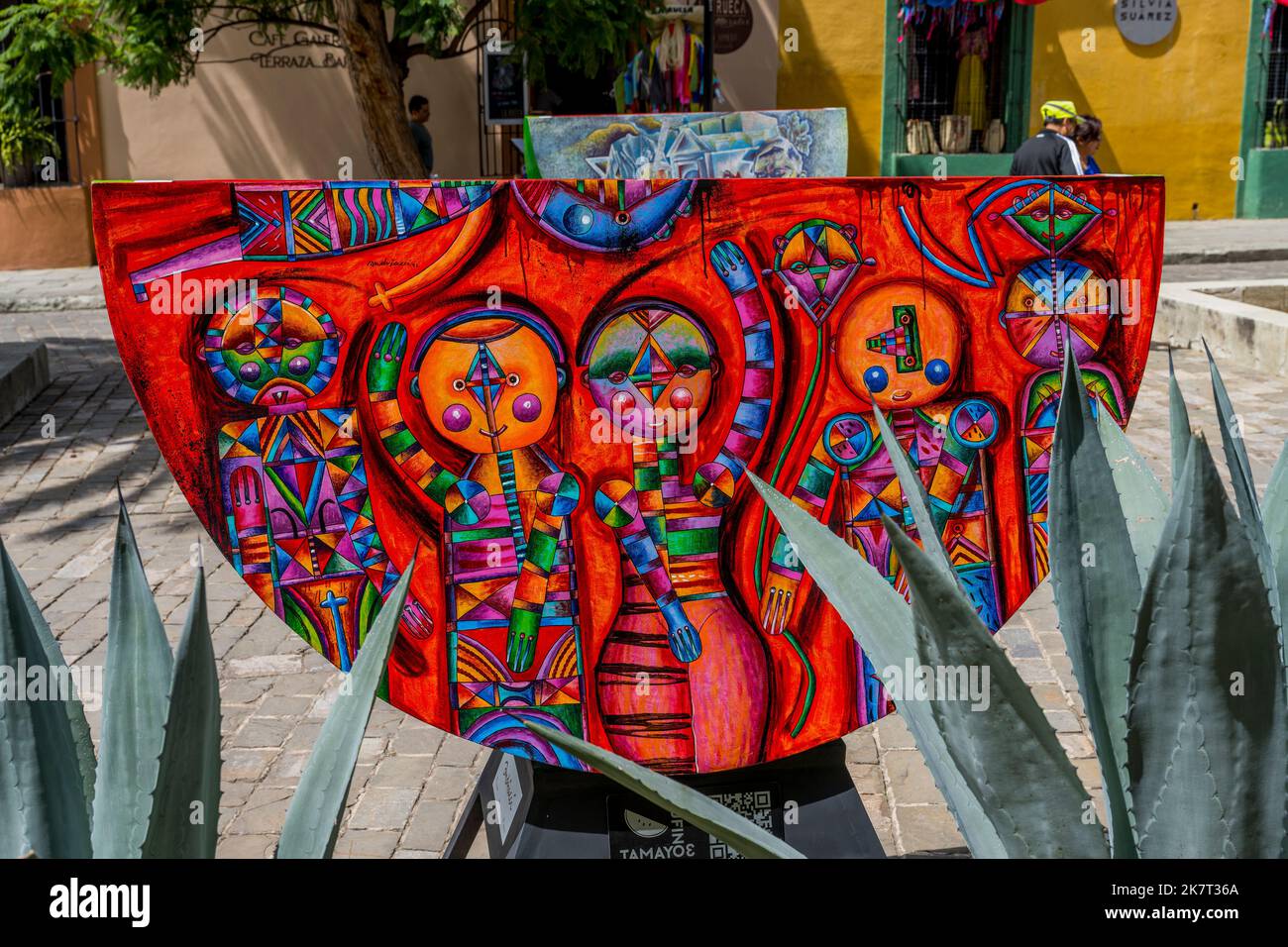 Art on display in the streets of the old, historic center in the city ...