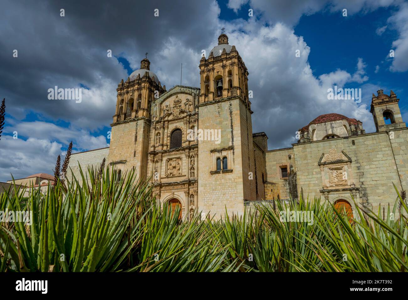 View of the Church of Santo Domingo de Guzman in the city of Oaxaca de ...