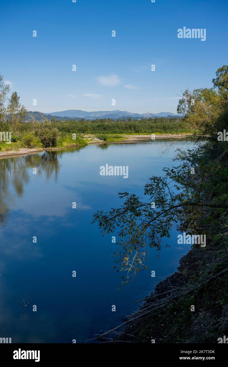 View of the Sandy River (Sandy River Delta Park), which is along ...
