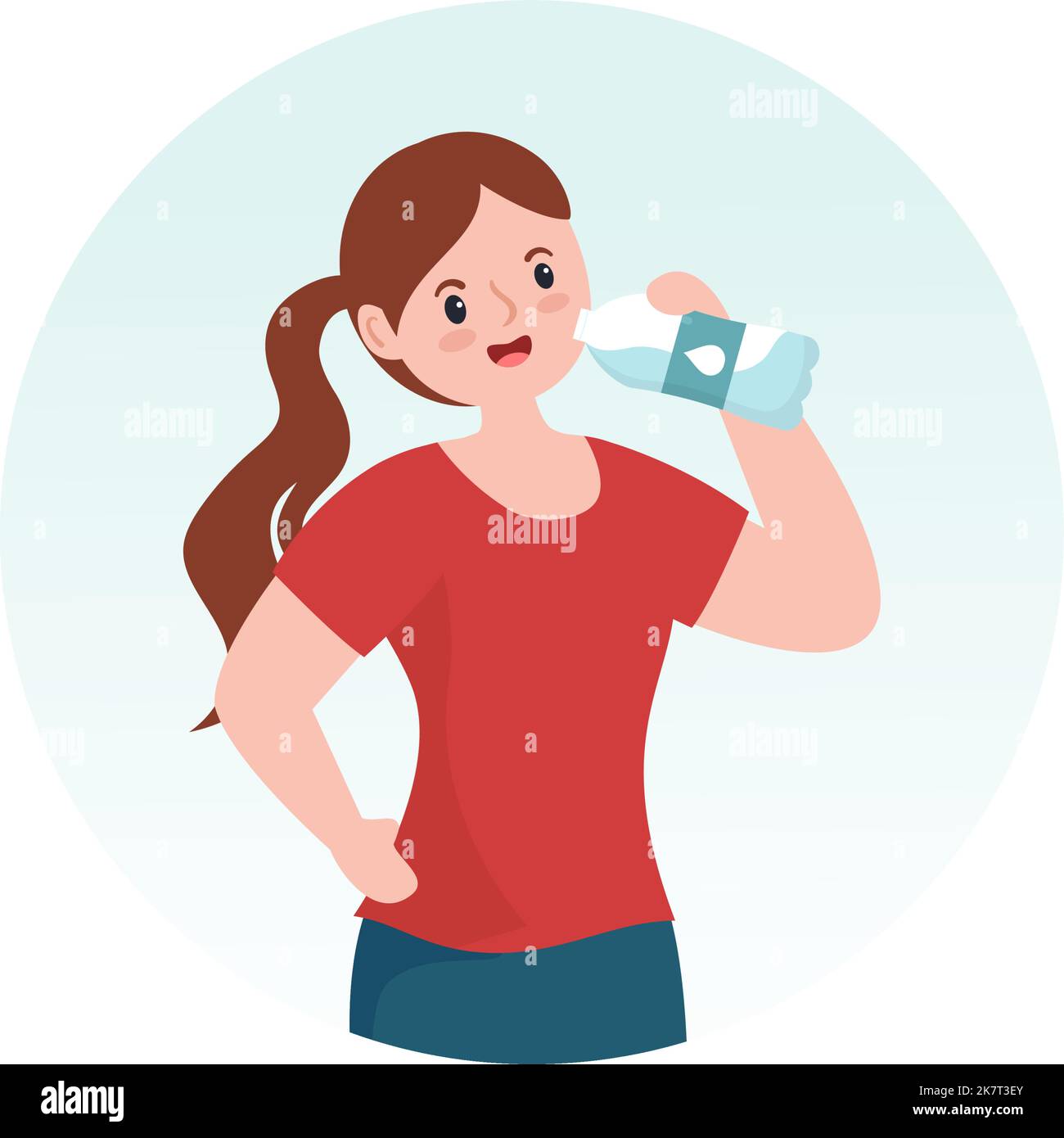 People Drinking Water From Plastic Bottles and Glasses with Pure Clean ...