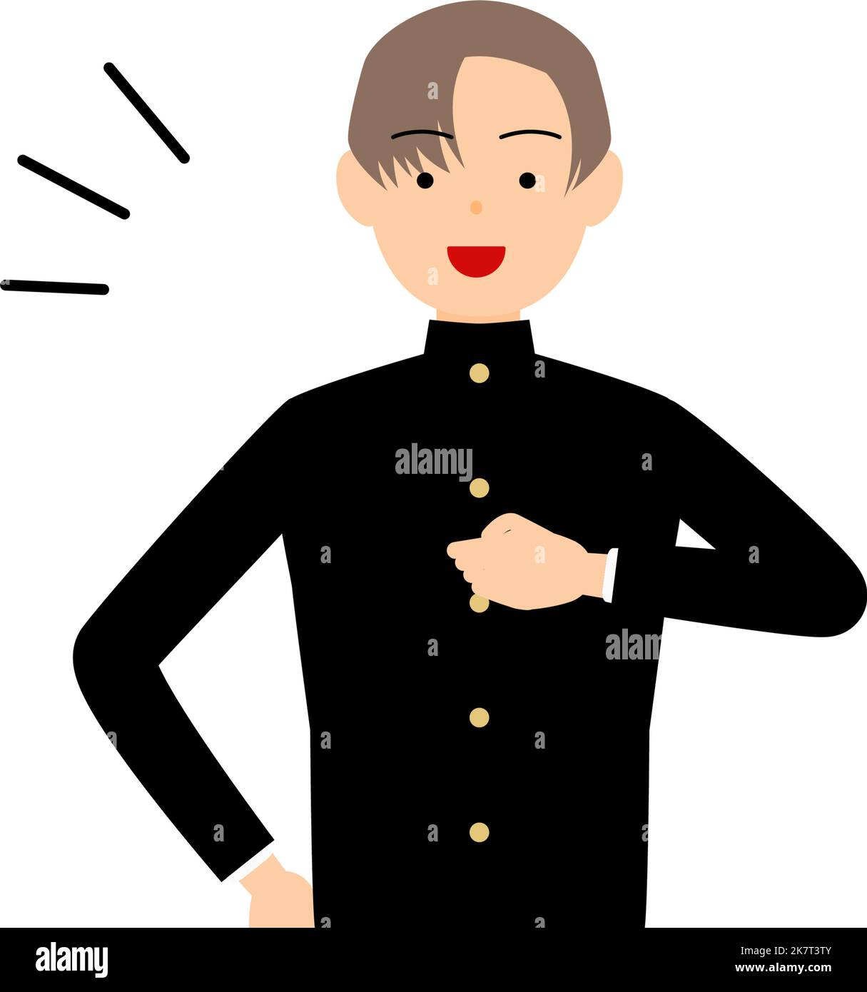 Boy wearing school uniform, Leave it to me to beat my chest Stock ...