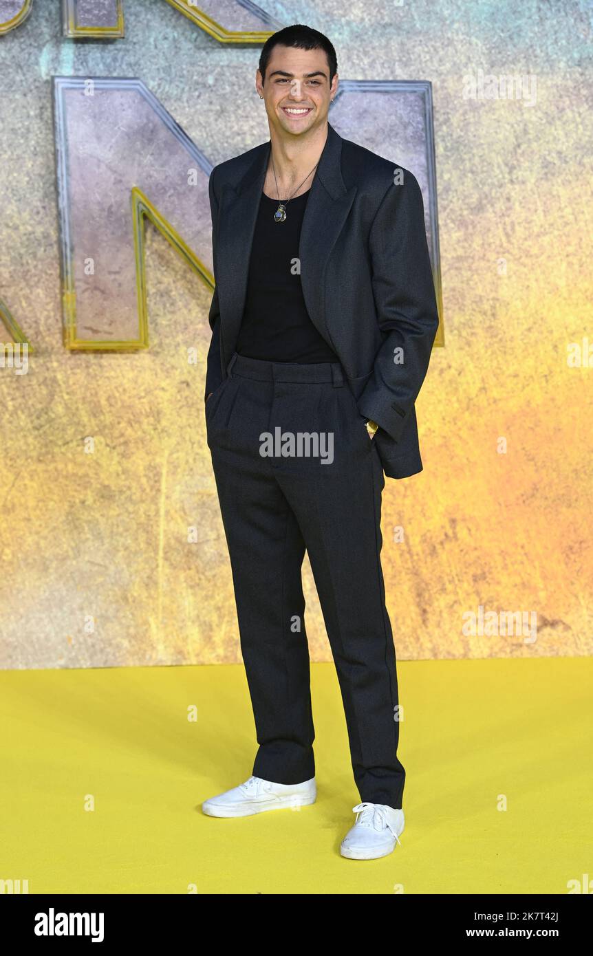 Noah Centineo at the Black Adam UK Premiere, on October 18, 2022 in ...