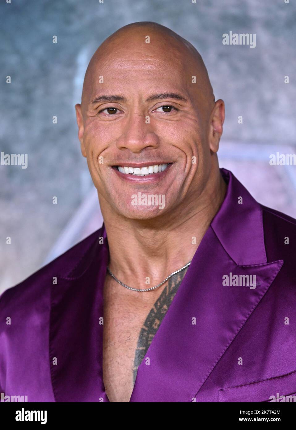 Dwayne Johnson at the Black Adam UK Premiere, on October 18, 2022 in ...