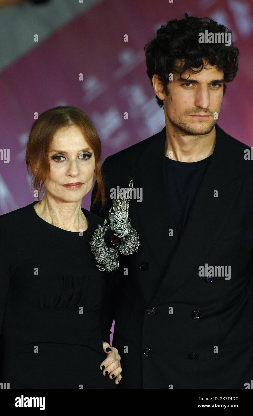 Isabelle Huppert and Louis Garrel attend the red carpet for the film ...