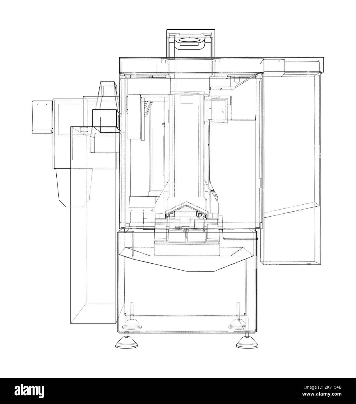 Metalworking CNC milling machine. Vector Stock Vector Image & Art - Alamy
