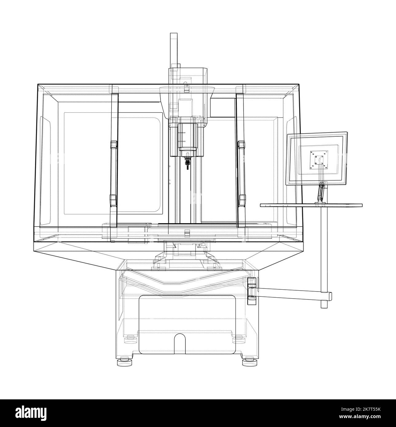 Metalworking CNC milling machine. Vector Stock Vector Image & Art - Alamy