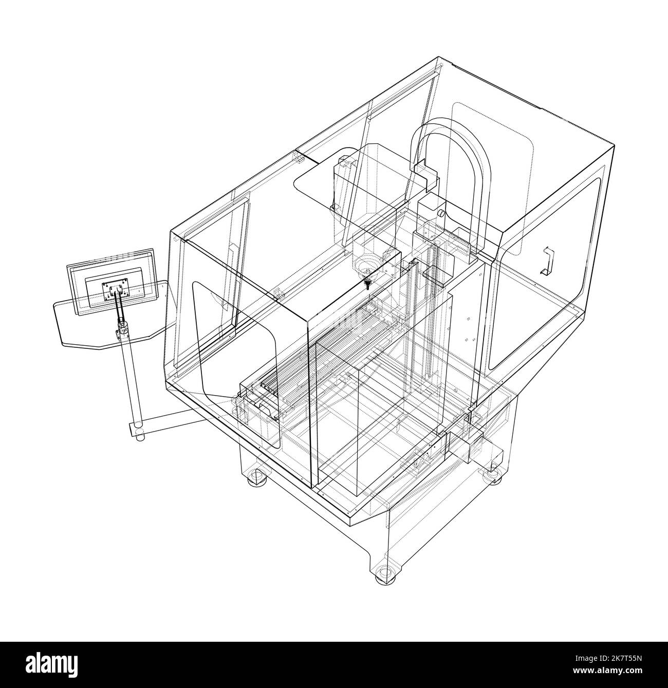 Metalworking CNC milling machine. Vector Stock Vector Image & Art - Alamy