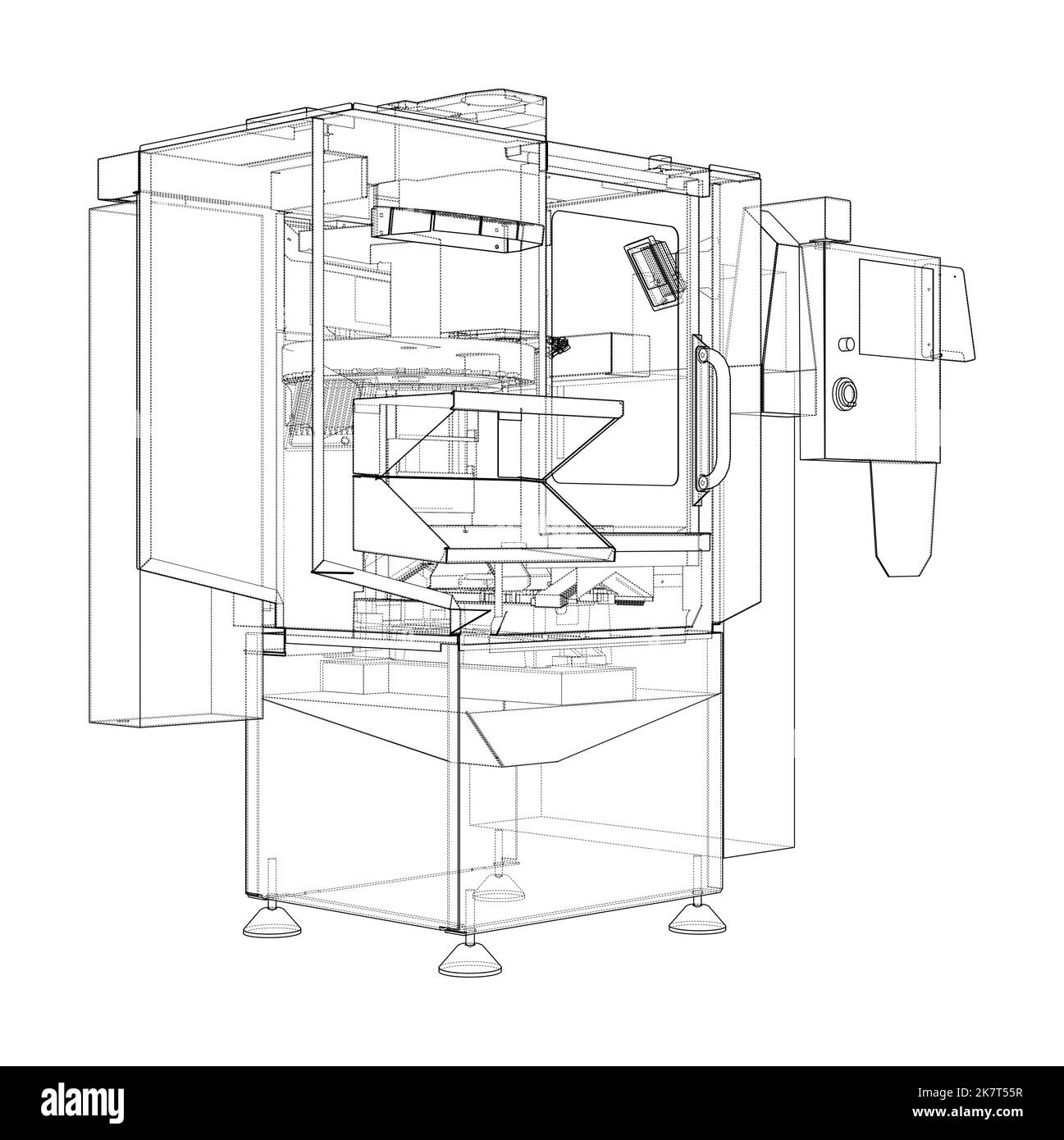 Metalworking CNC milling machine. Vector Stock Vector Image & Art - Alamy