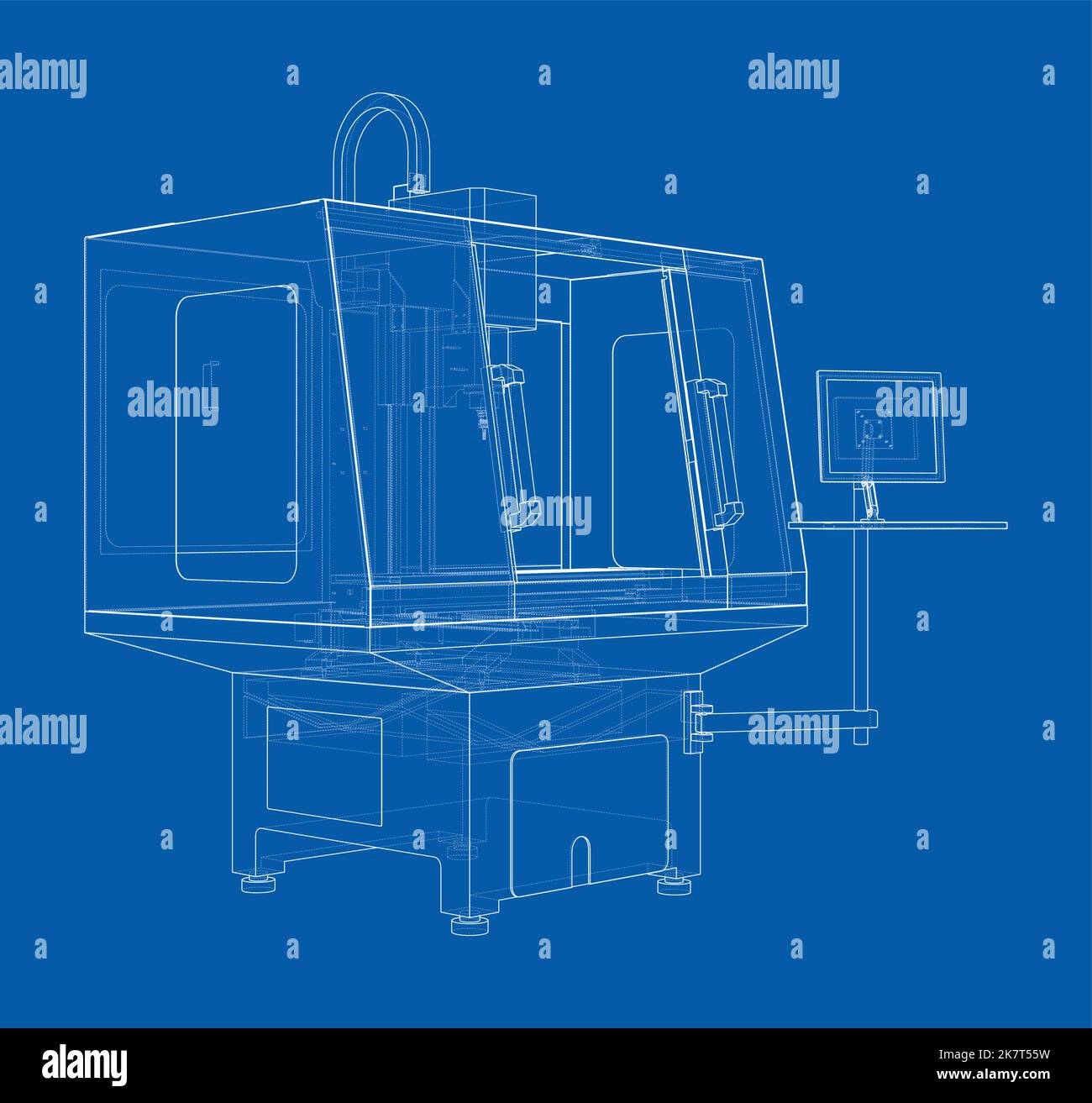 Metalworking CNC milling machine. Vector Stock Vector Image & Art - Alamy