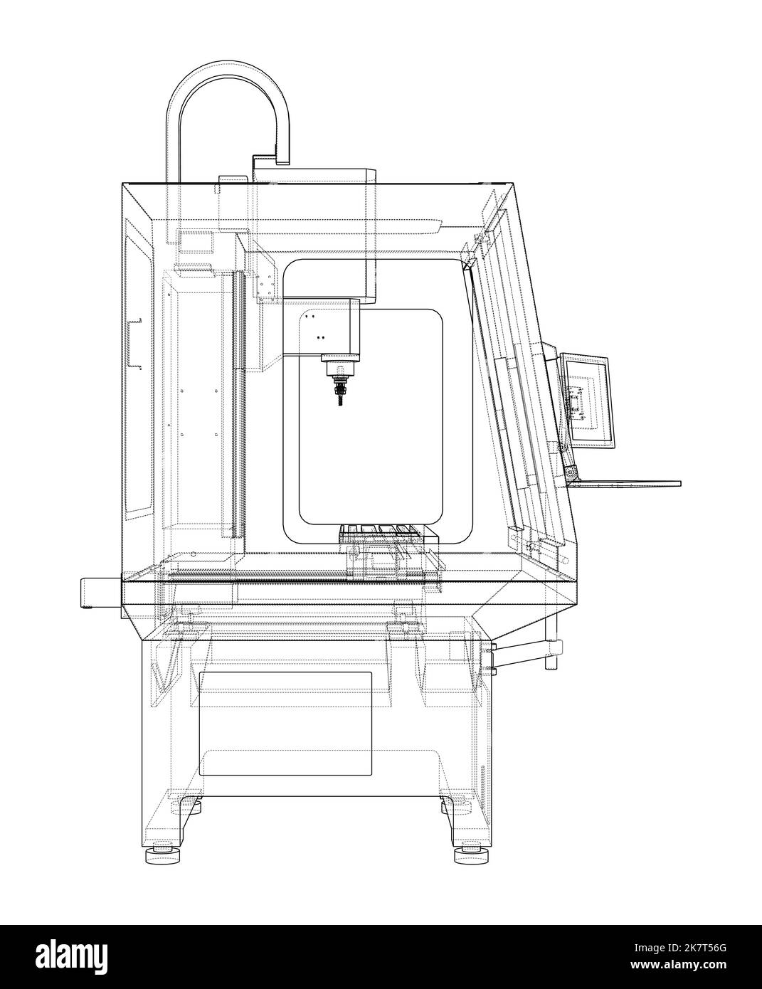 Metalworking CNC milling machine. Vector Stock Vector Image & Art - Alamy