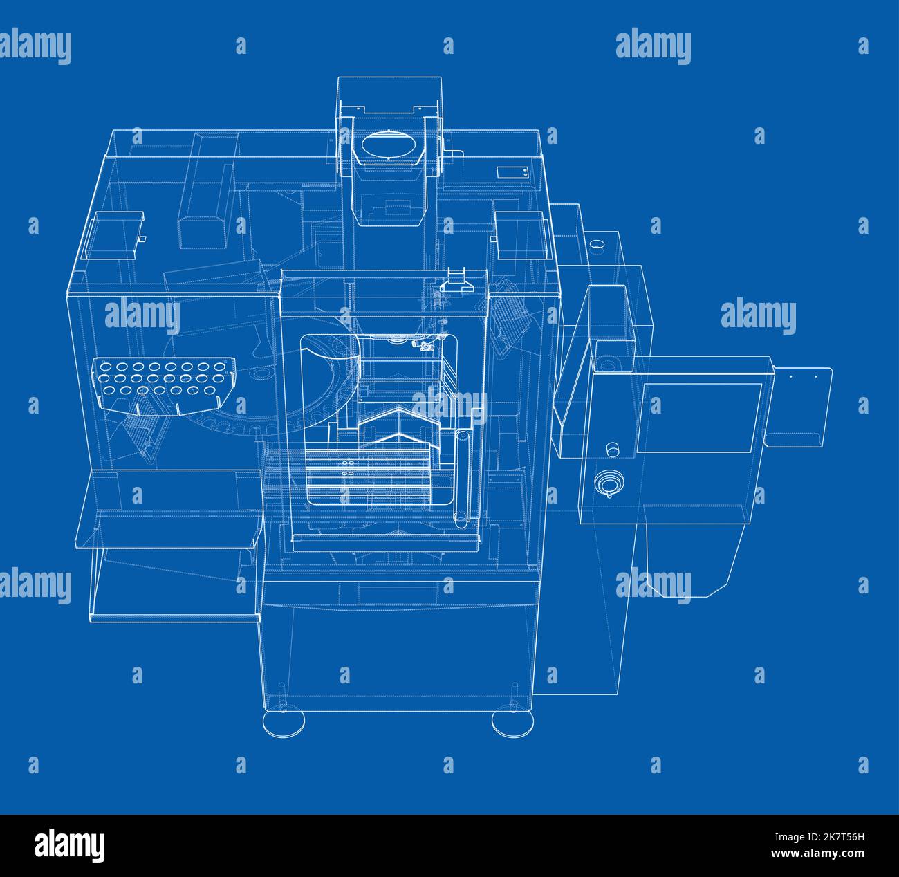 Metalworking CNC milling machine. Vector Stock Vector Image & Art - Alamy
