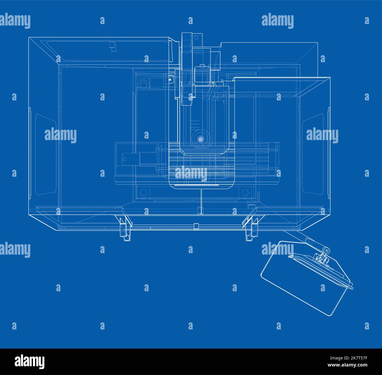 Metalworking CNC milling machine. Vector Stock Vector Image & Art - Alamy