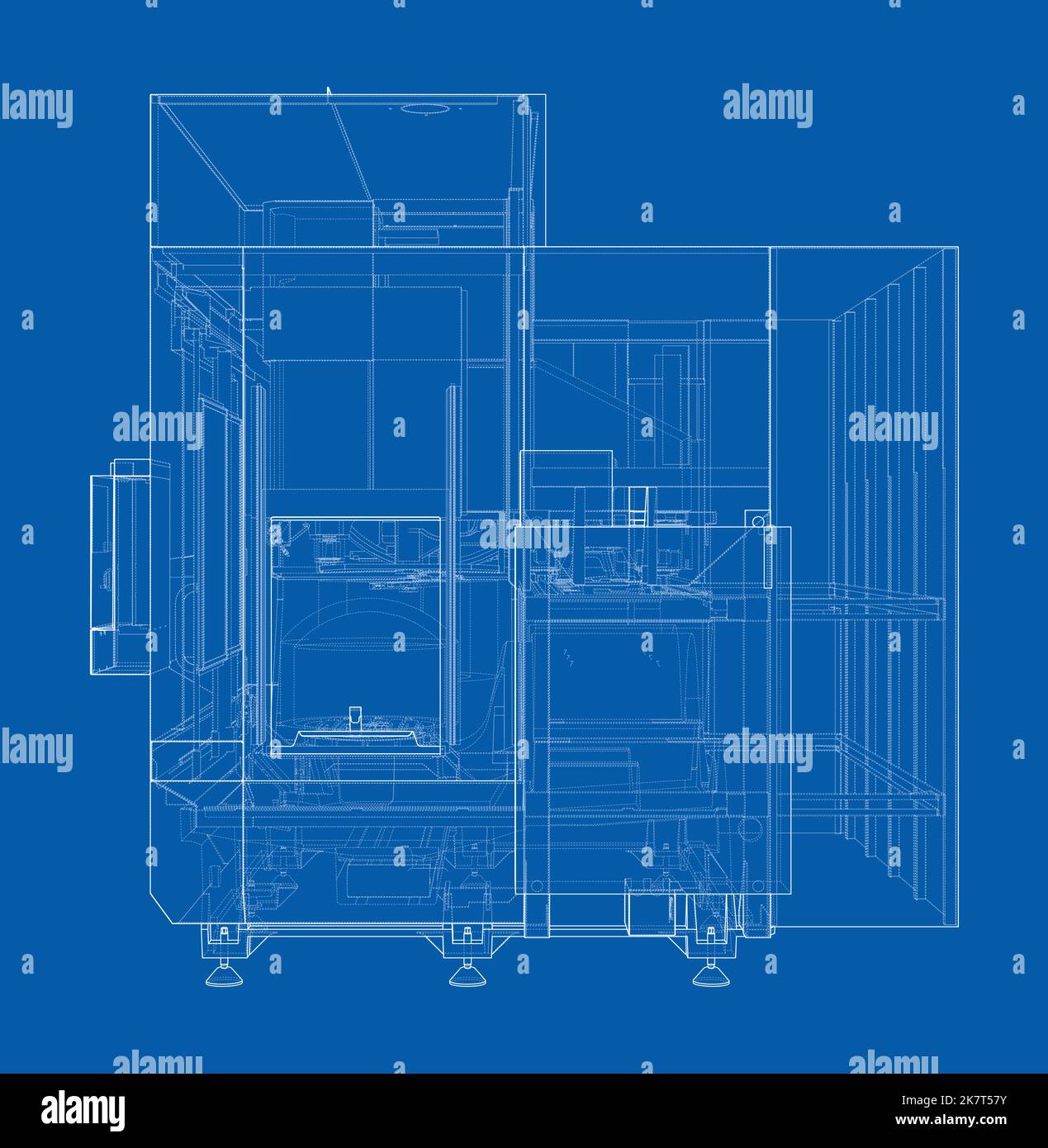 Metalworking CNC milling machine. Vector Stock Vector Image & Art - Alamy