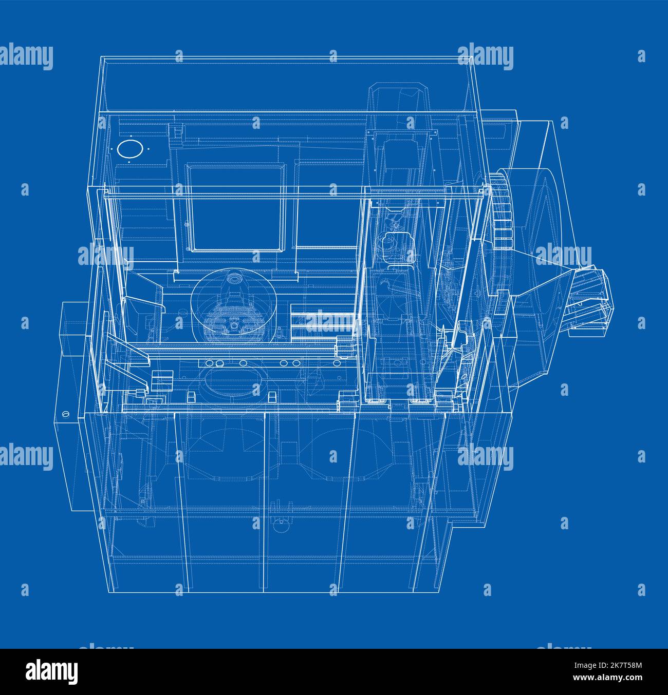 Metalworking CNC milling machine. Vector Stock Vector Image & Art - Alamy