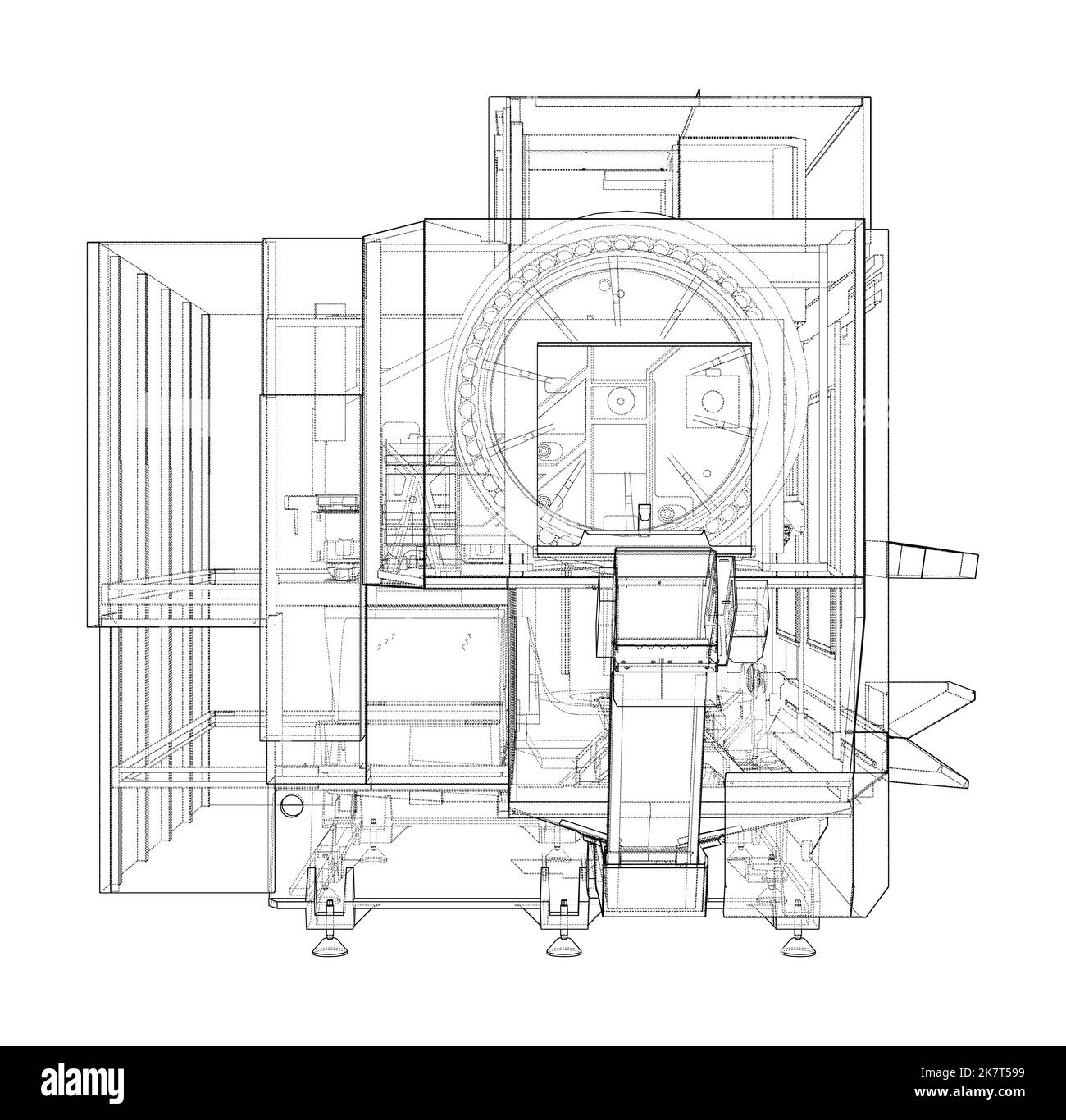 Metalworking CNC milling machine. Vector Stock Vector Image & Art - Alamy